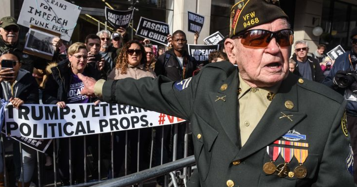 WWII Veteran Battles Anti-Trump Protesters At Veterans Day Parade ...